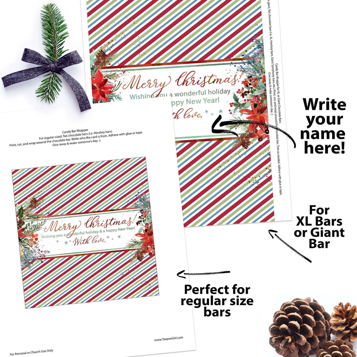 Christmas Chocolate Candy Bar Wrapper – Ministering Printables
