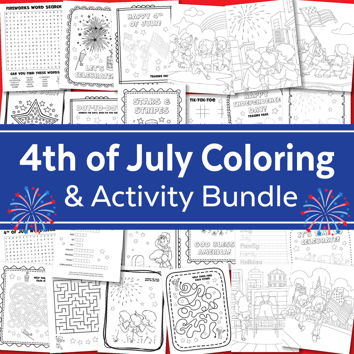 4th of July Coloring and Activity Bundle for Kids – Ministering Printables