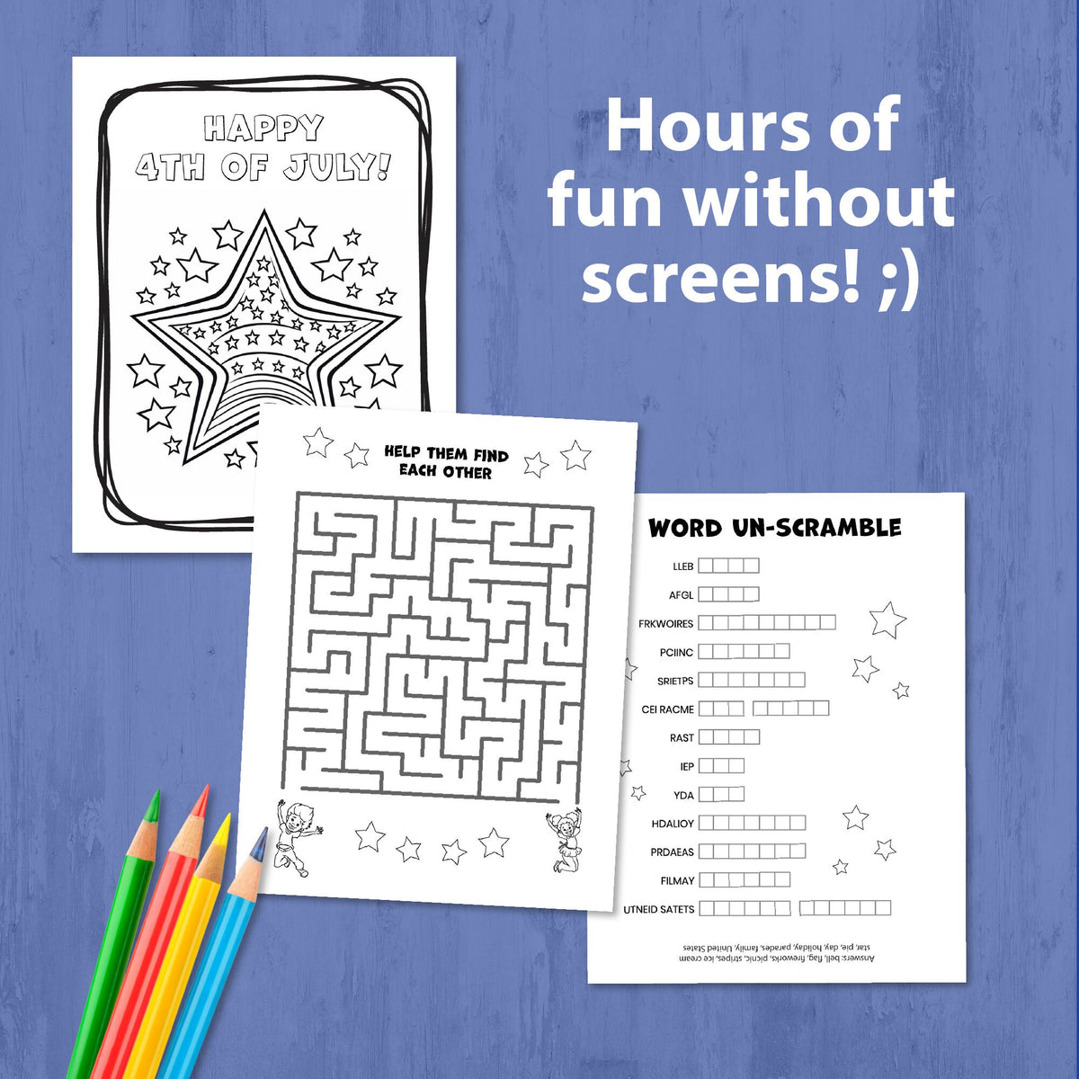 4th of July Coloring and Activity Bundle for Kids – Ministering Printables