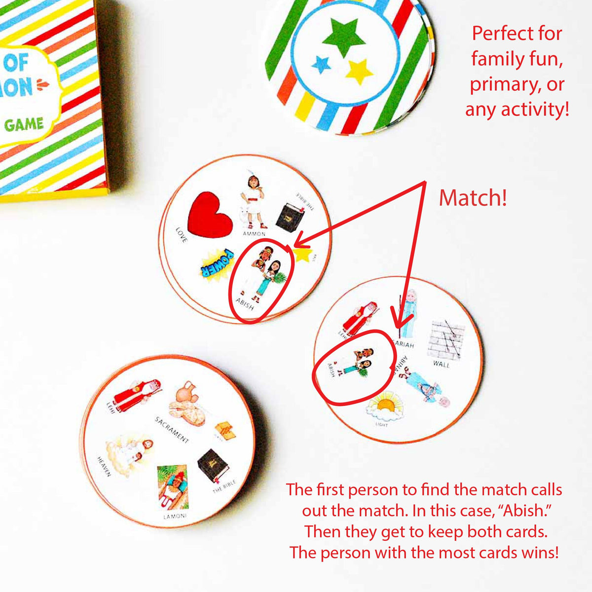 Book of Mormon Matching Game {Spot It Style} – Ministering Printables