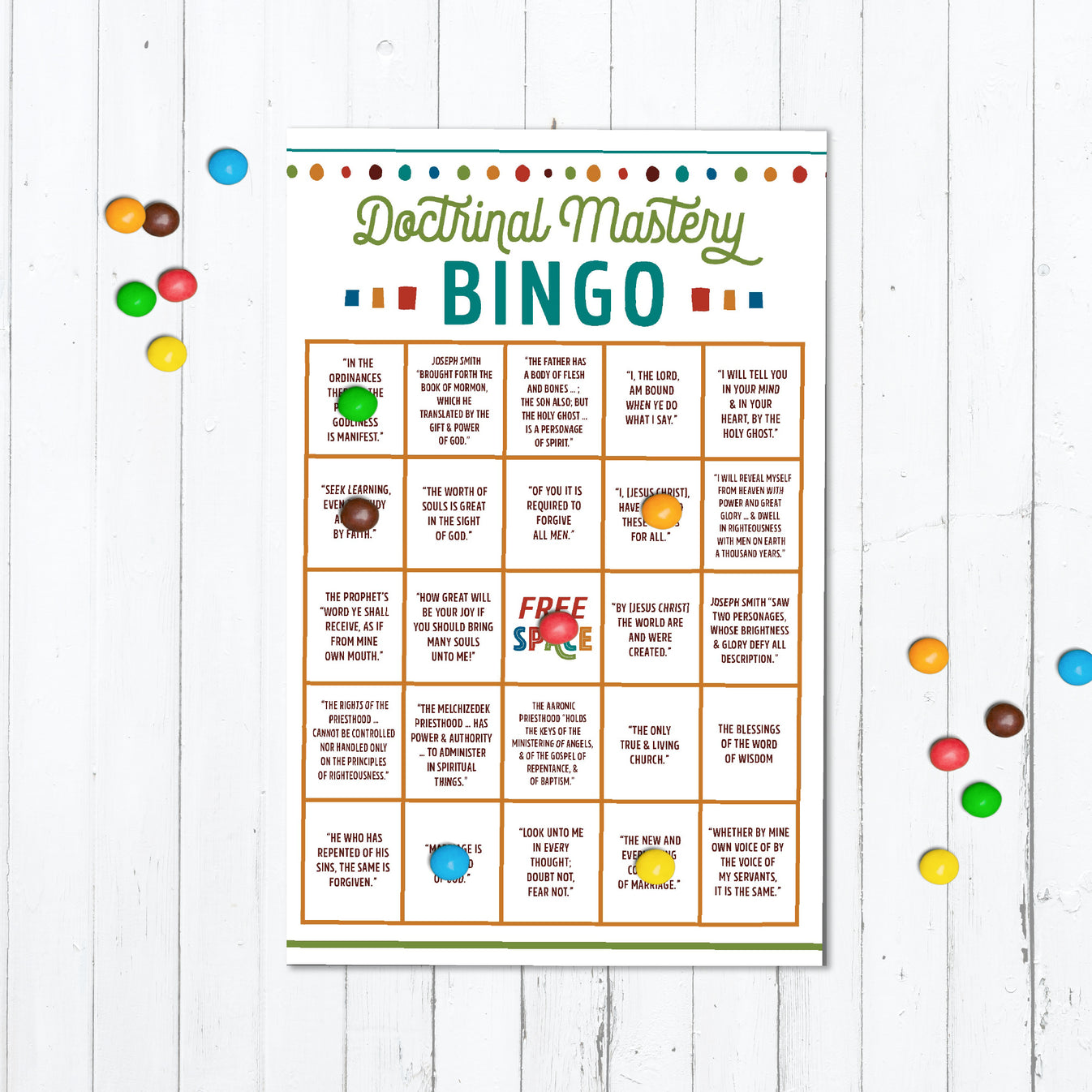 Doctrine and Covenants LDS Seminary Doctrinal Mastery BINGO Game ...
