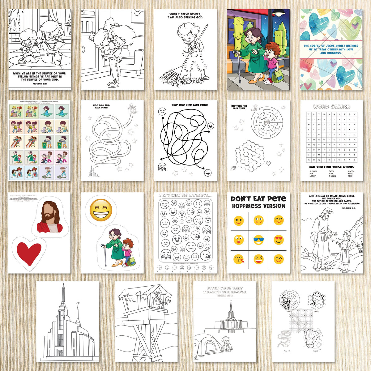 King Benjamin Book of Mormon Activity Bundle for kids 3-7 for Come Fol ...