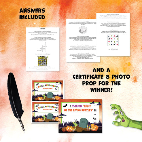 Halloween Escape Room "Night of the Living Puzzles" Zombie Halloween G ...