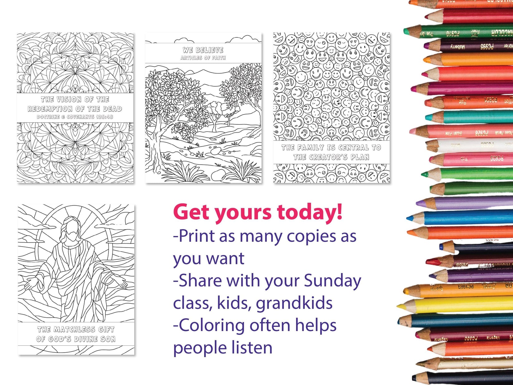 2025 Latter-day Saint Coloring Pages for Come, Follow Me Doctrine and ...