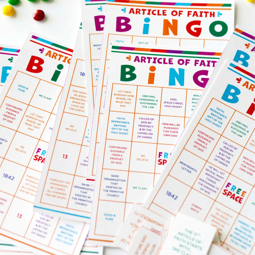 LDS Articles of Faith Bingo Game – Ministering Printables