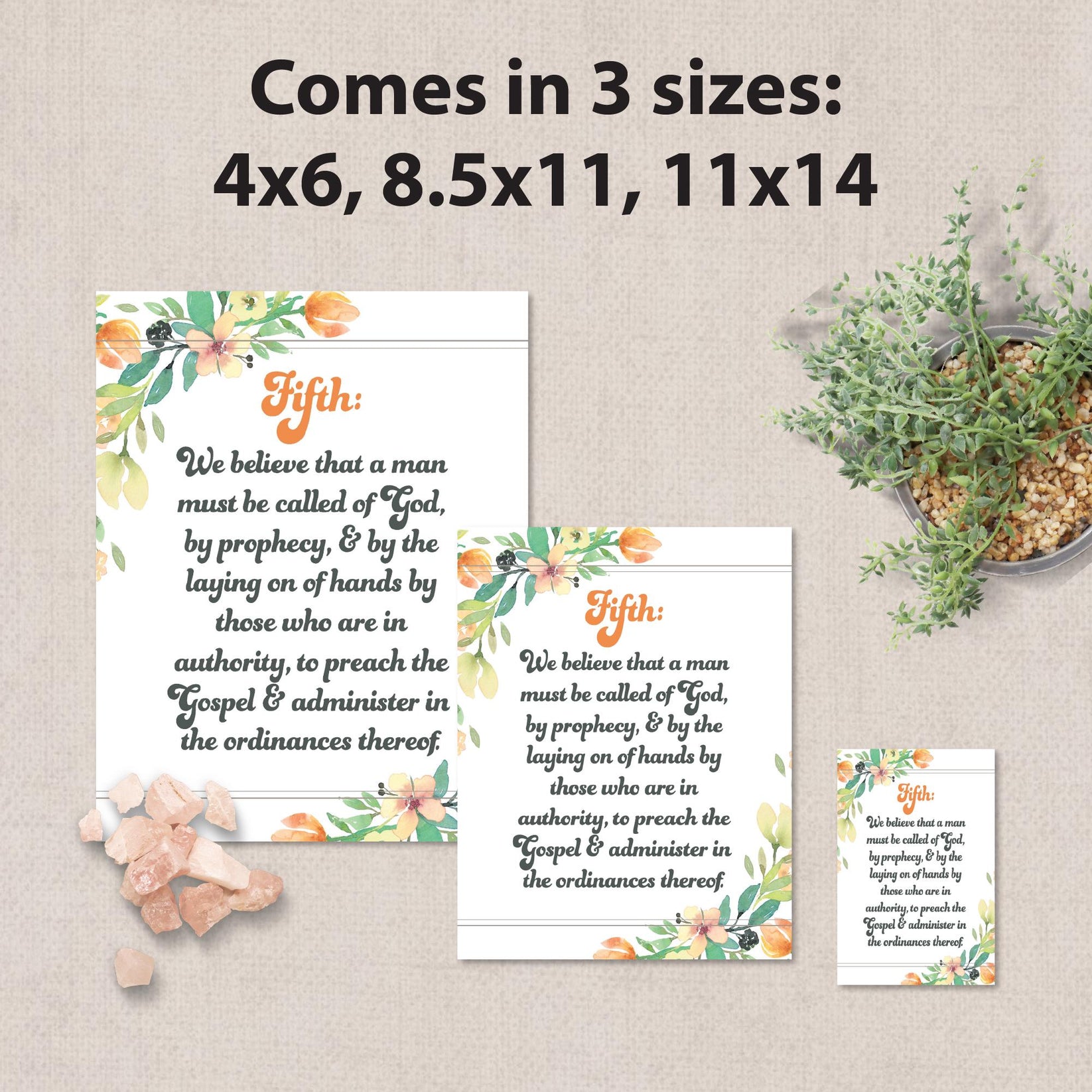 Articles of Faith Printable Posters Floral – Ministering Printables