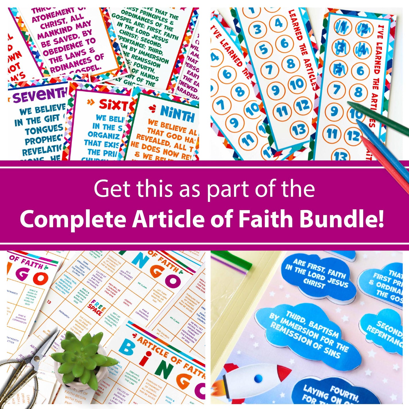 LDS Articles of Faith Bingo Game – Ministering Printables