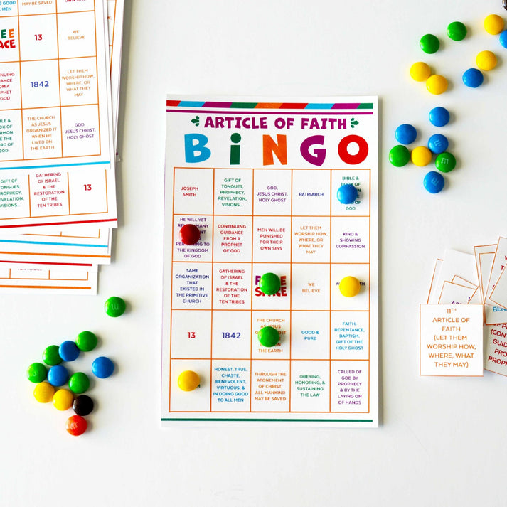 LDS Articles of Faith Bingo Game – Ministering Printables