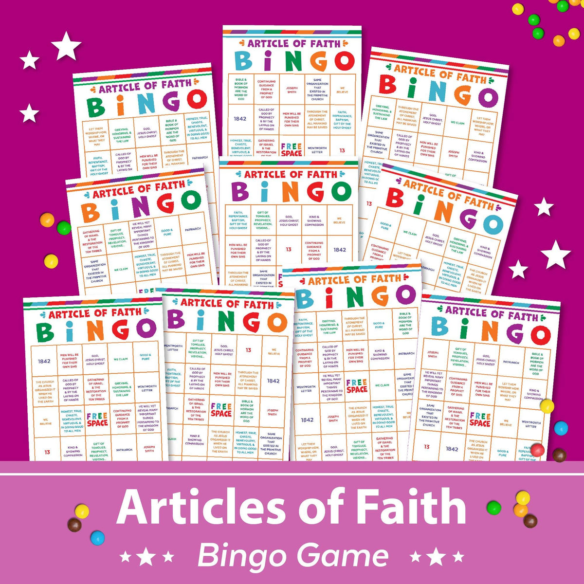 LDS Articles of Faith Bingo Game – Ministering Printables