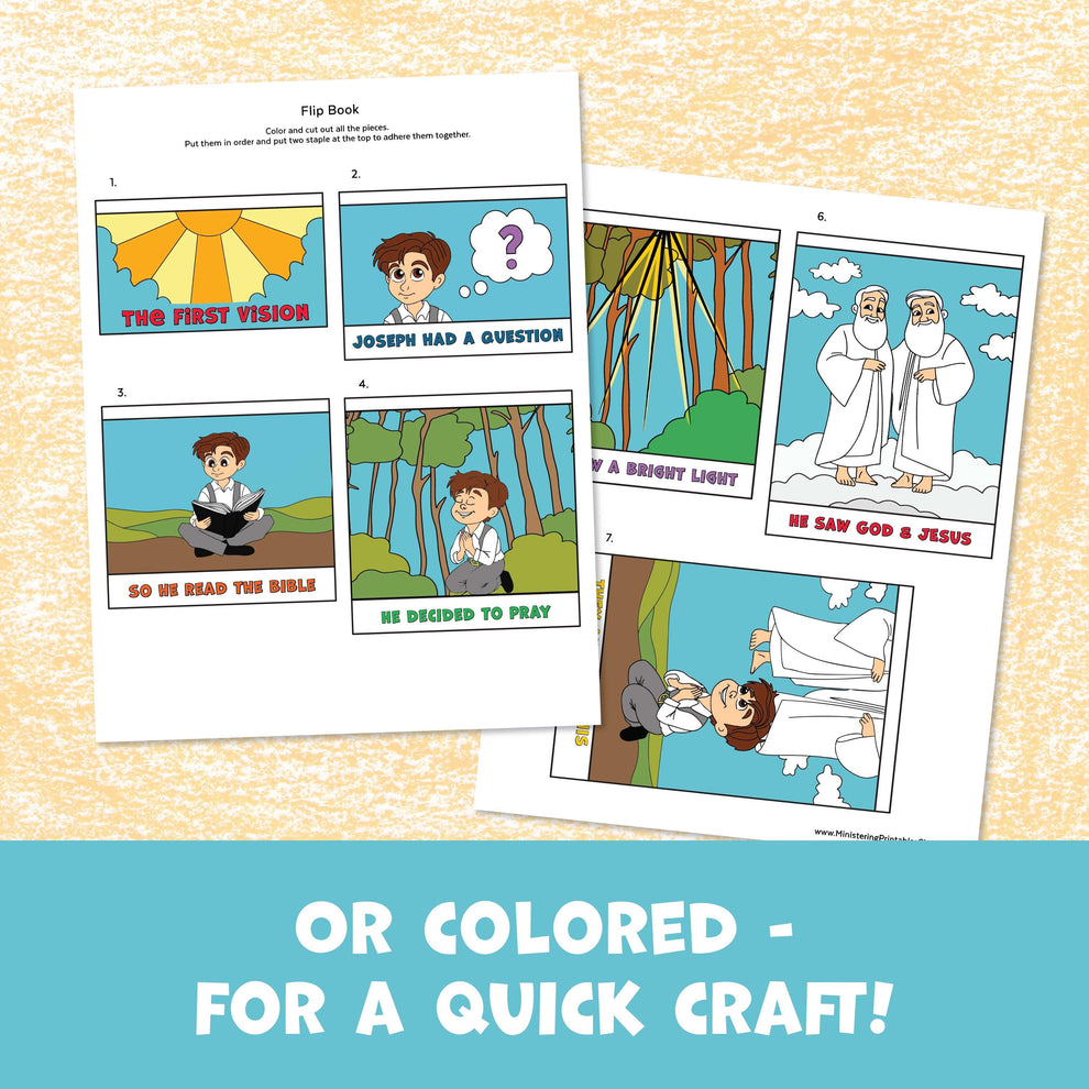 First Vision Flip Book Activity - LDS Church History Craft ...