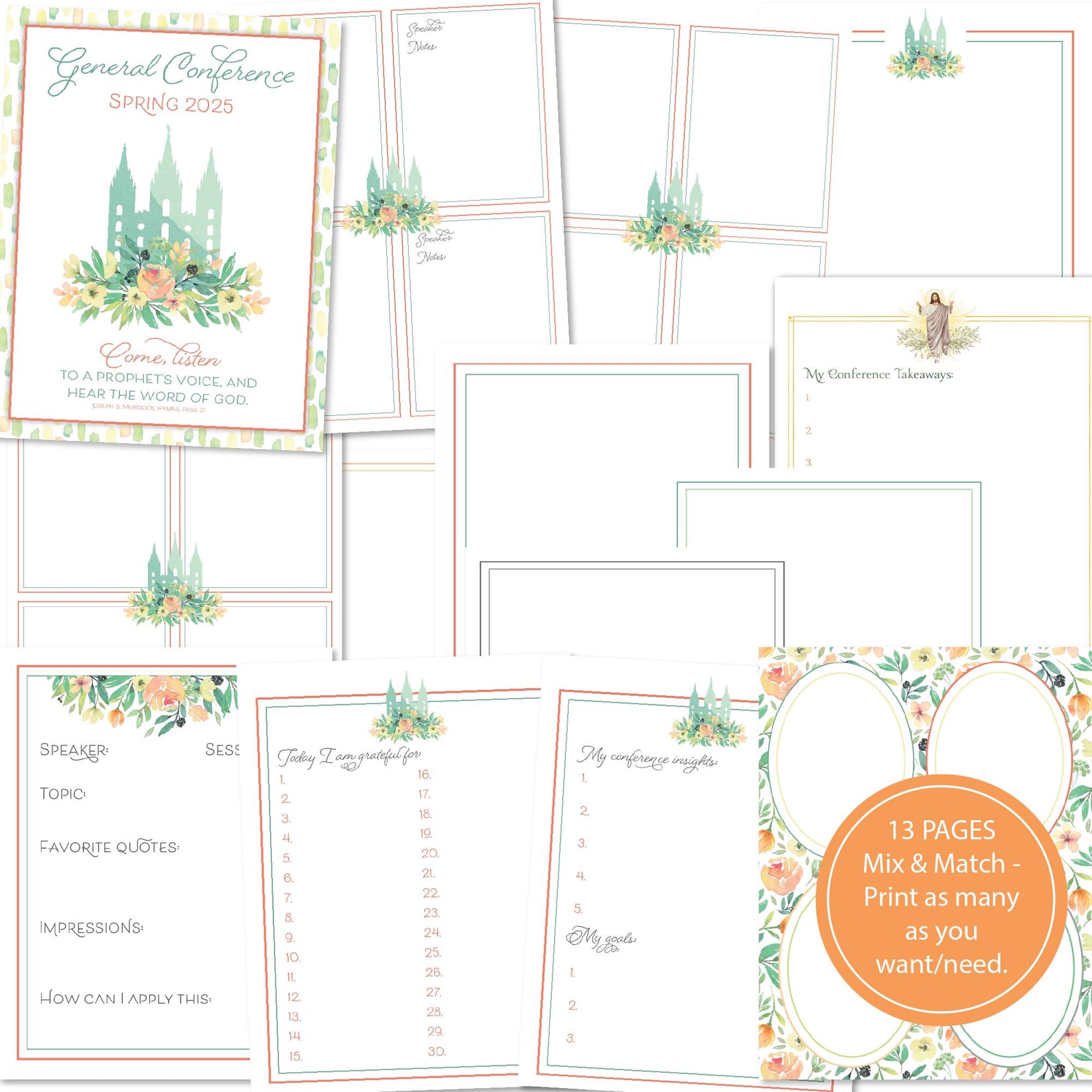 April 2025 LDS General Conference Journal Kit - Spring General Confere ...
