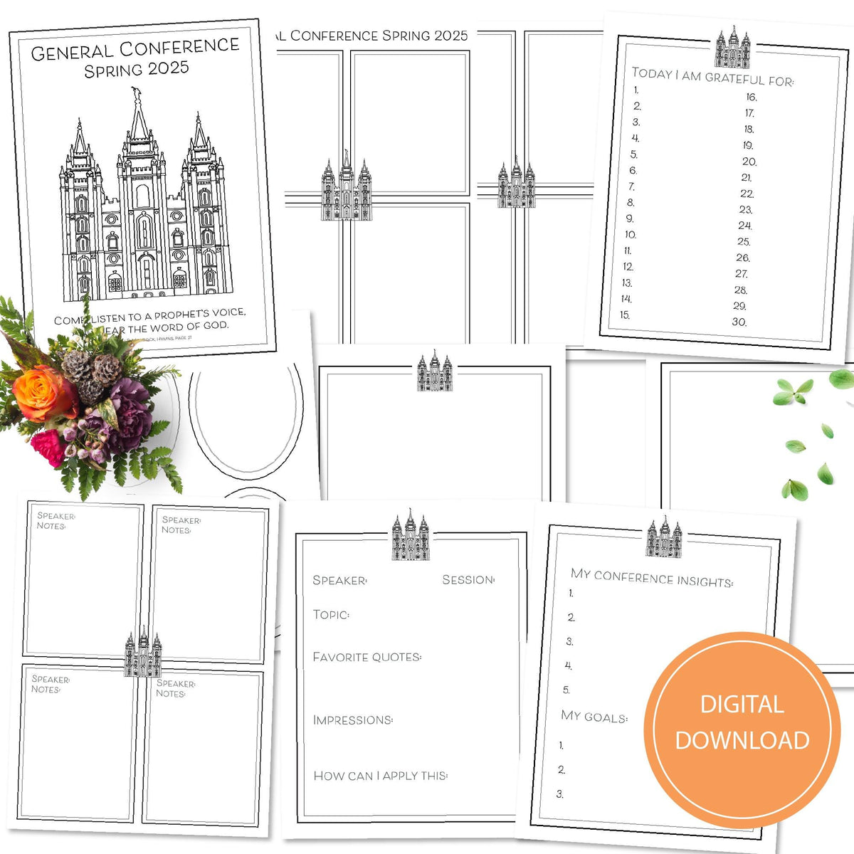 April 2025 LDS General Conference Journal Kit - Spring General Confere ...