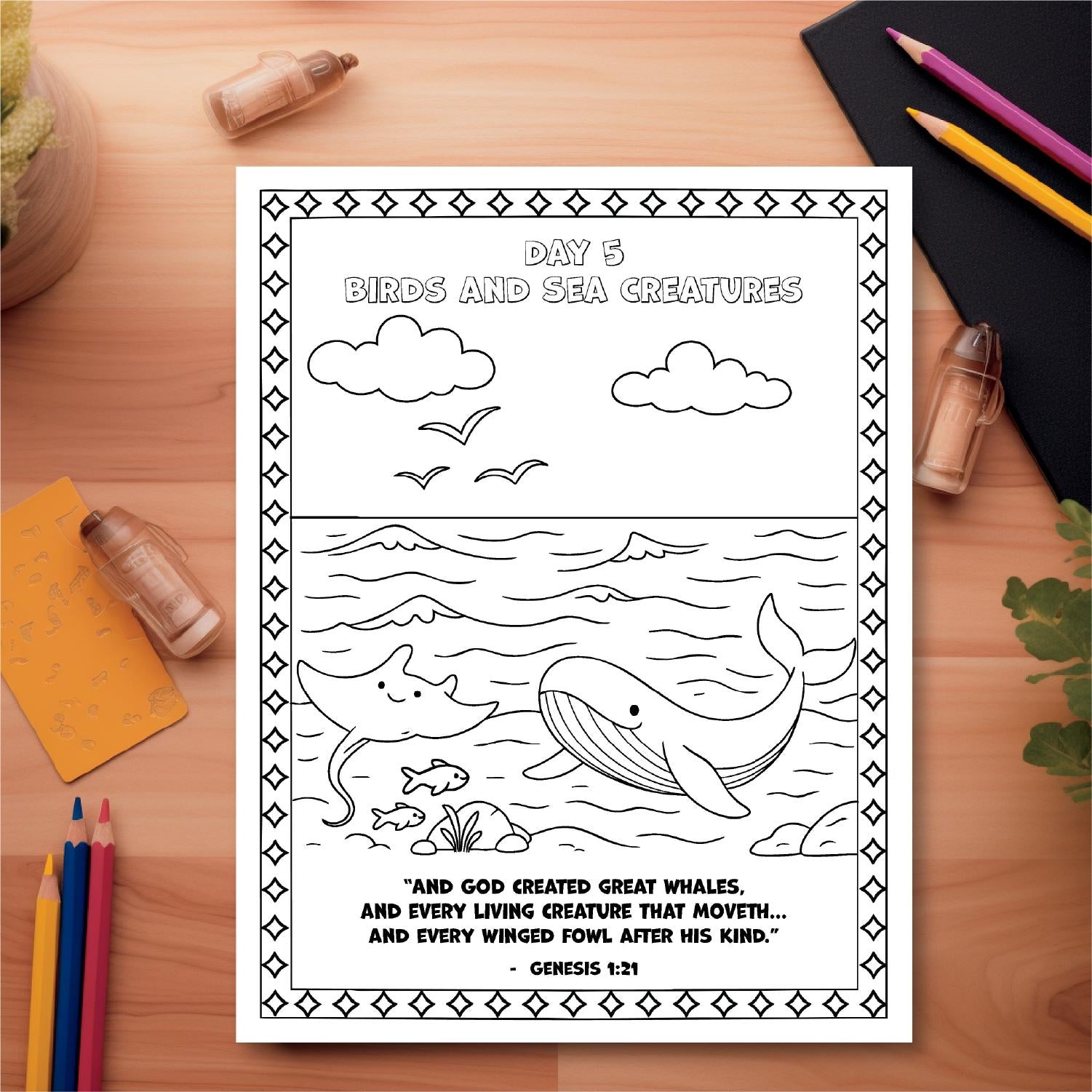 7 Days of Creation Bible Coloring Pages – Ministering Printables