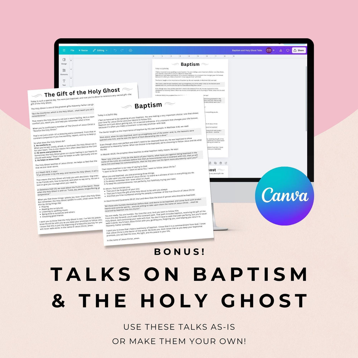 LDS Baptism Invitation and Program Bundle for Boys and Girls, Editable ...