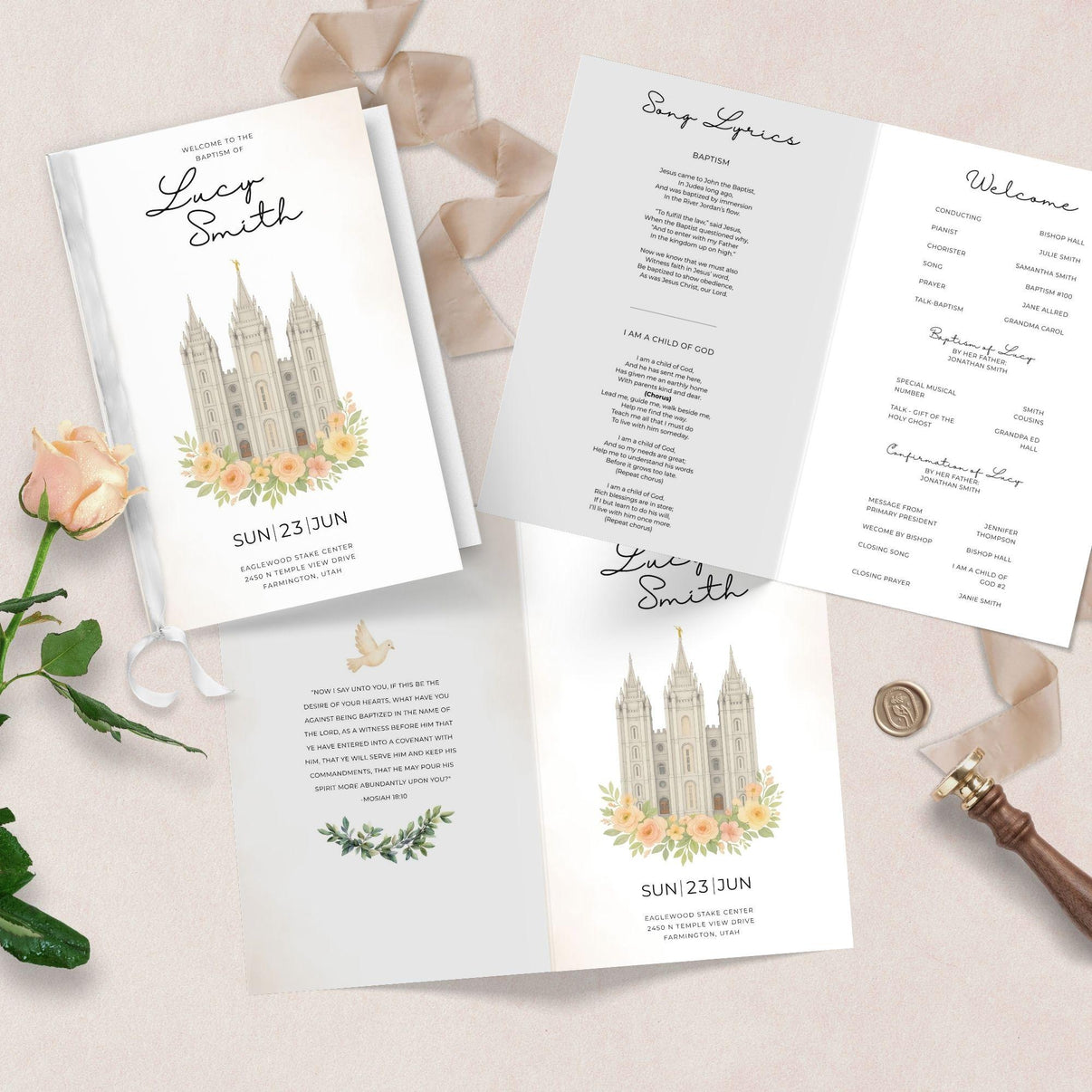 LDS Baptism Program - Editable Template for Instant Download ...