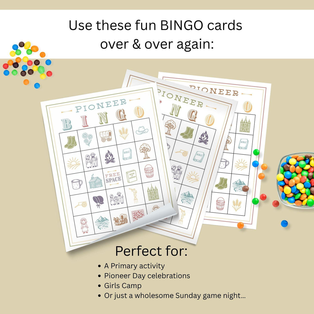LDS Pioneer Bingo Game - Church History Fun Printable Activity ...