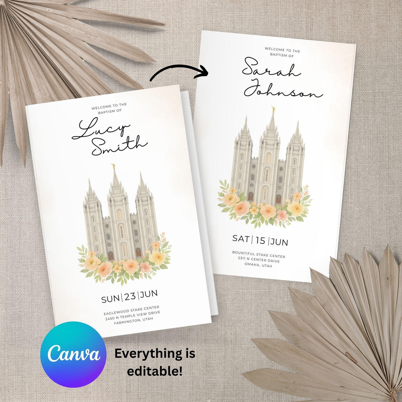 LDS Baptism Program - Editable Template for Instant Download ...