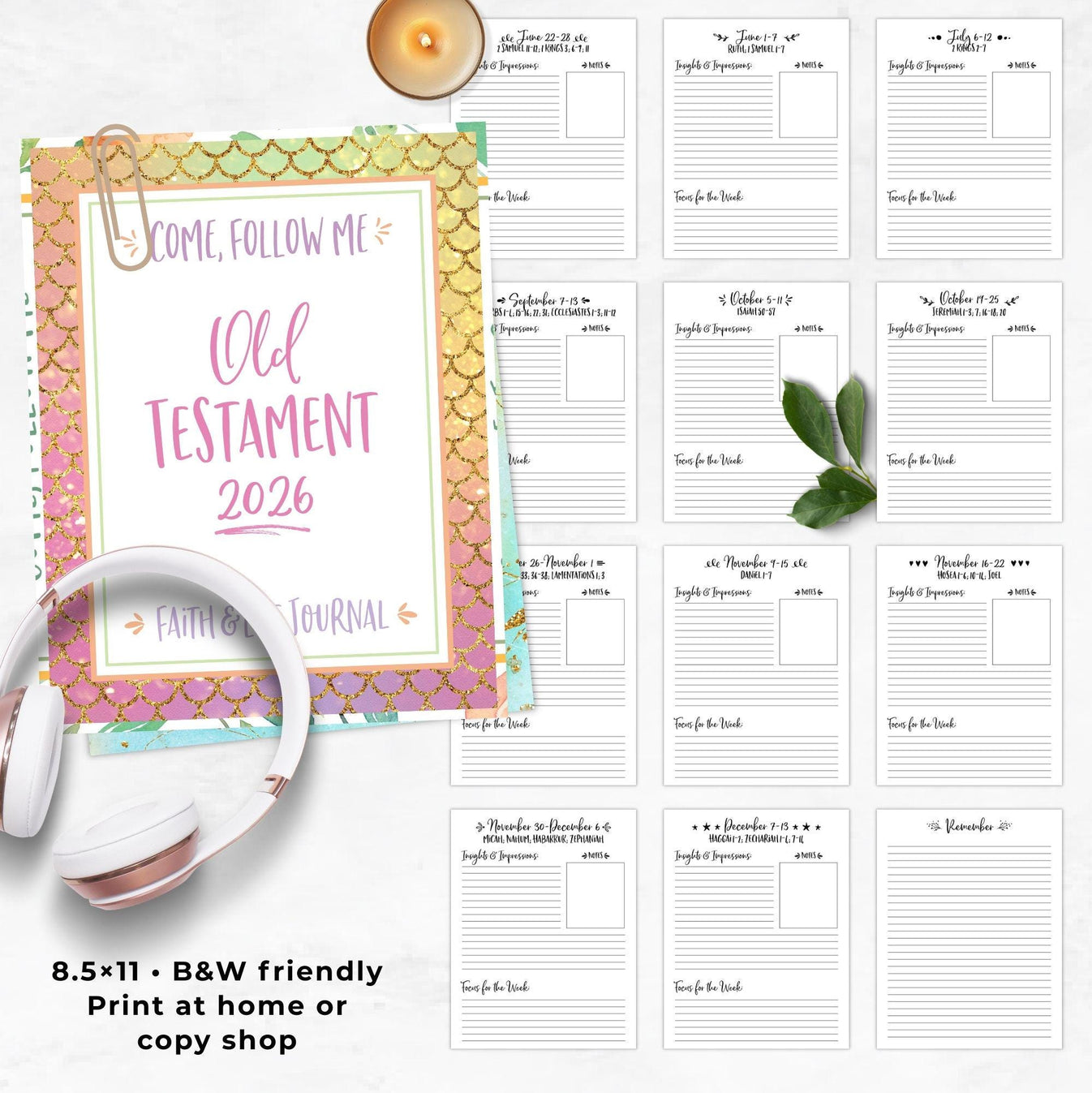 2026 Come Follow Me Bundle for Old Testament (Journal + Weekly Prints ...