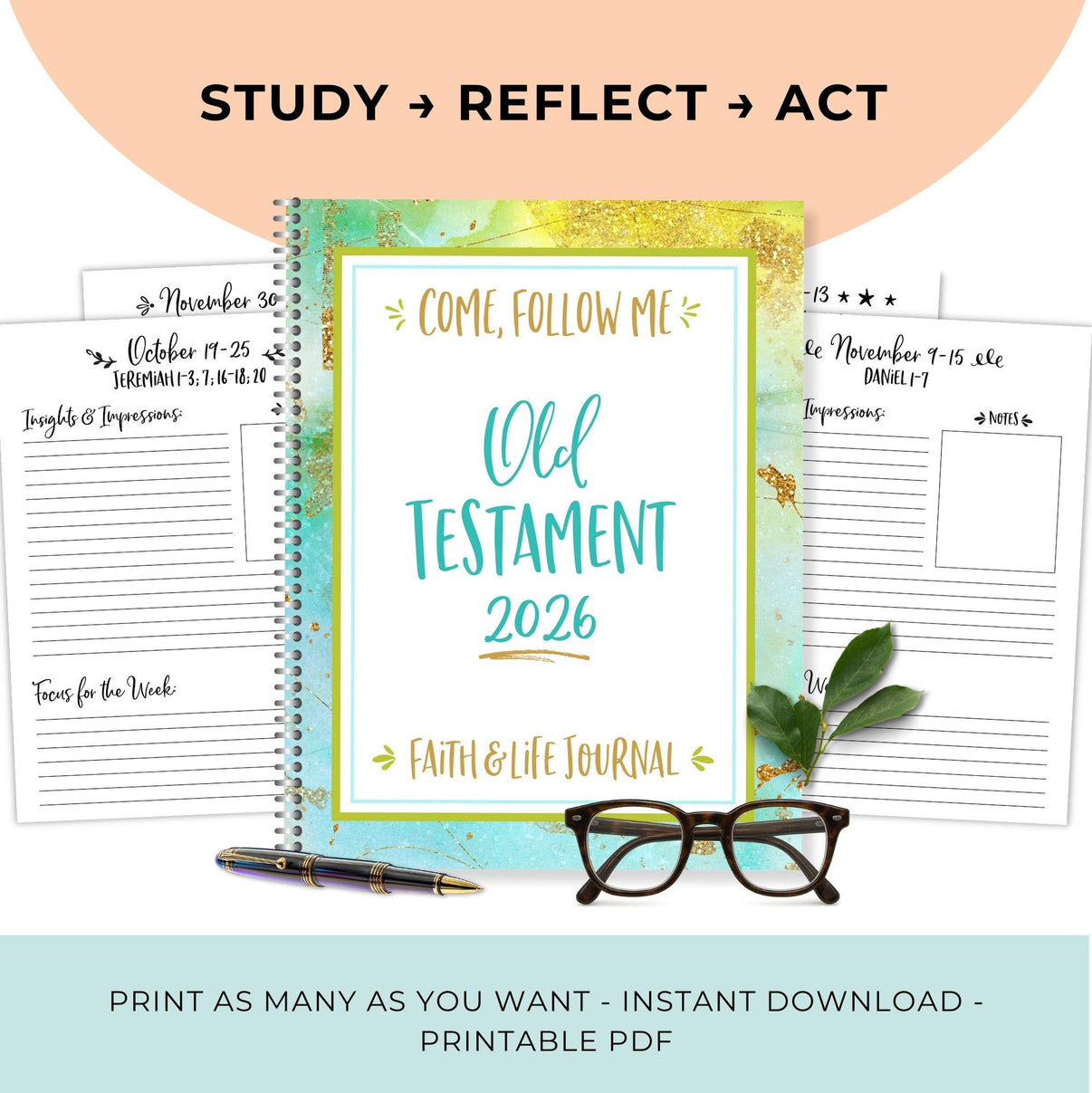 2026 Come Follow Me Bundle for Old Testament (Journal + Weekly Prints ...