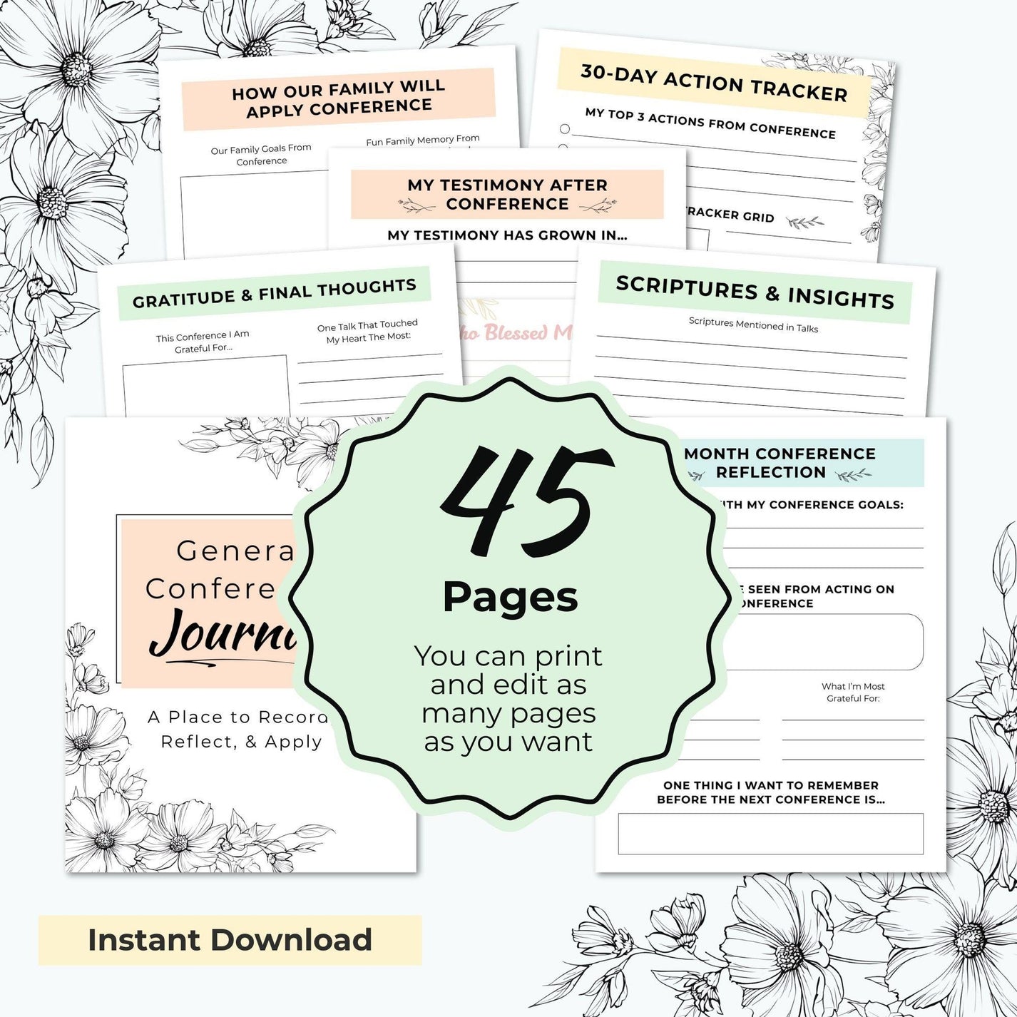LDS General Conference Journal: LDS Study Guide, Editable With Canva ...