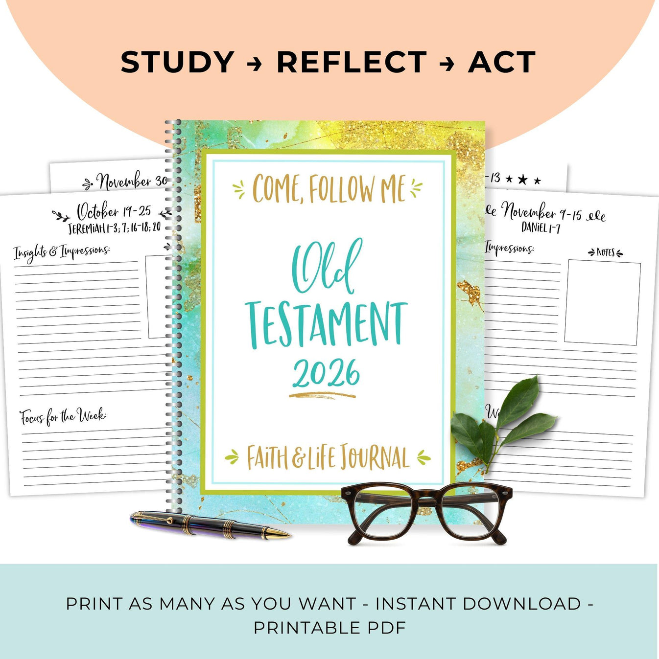 2026 Come Follow Me Journal, Old Testament Study Guide – Ministering ...