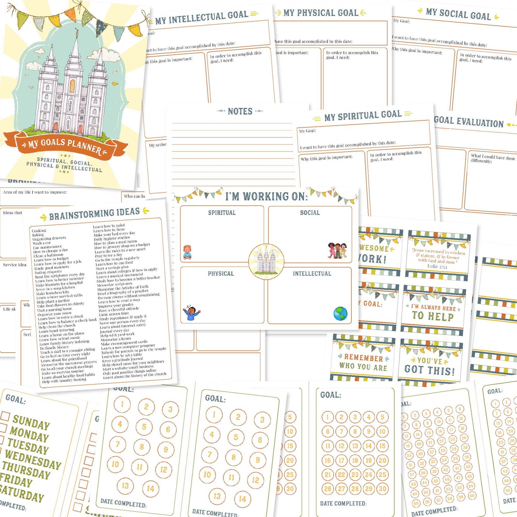 Youth Goals Kit for LDS Youth and Primary Children – Ministering Printables