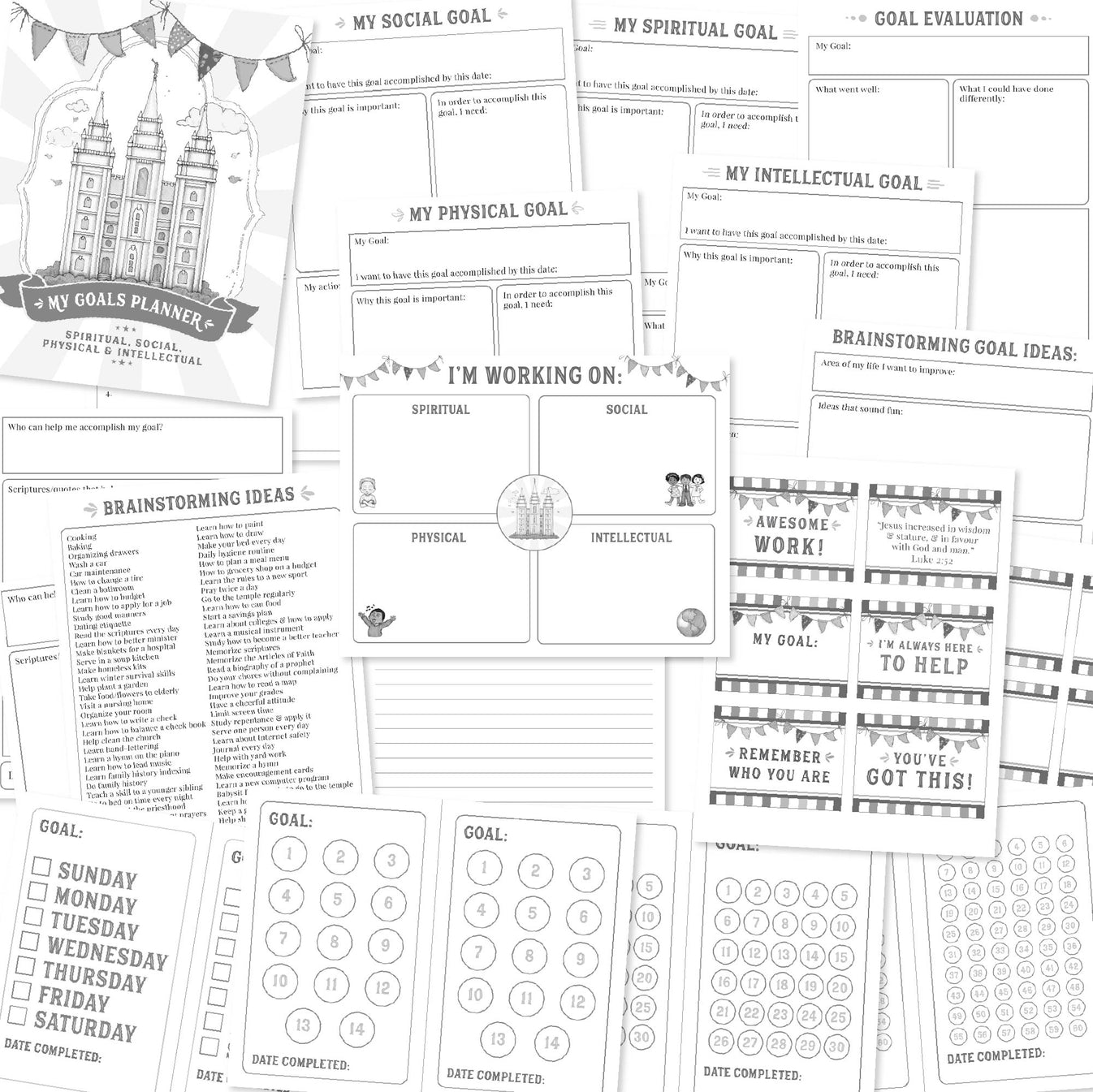 Youth Goals Kit for LDS Youth and Primary Children – Ministering Printables