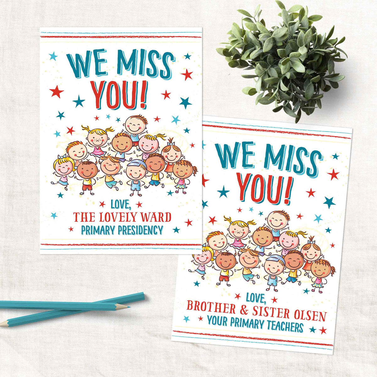 "We Miss You" LDS Primary Card – Ministering Printables