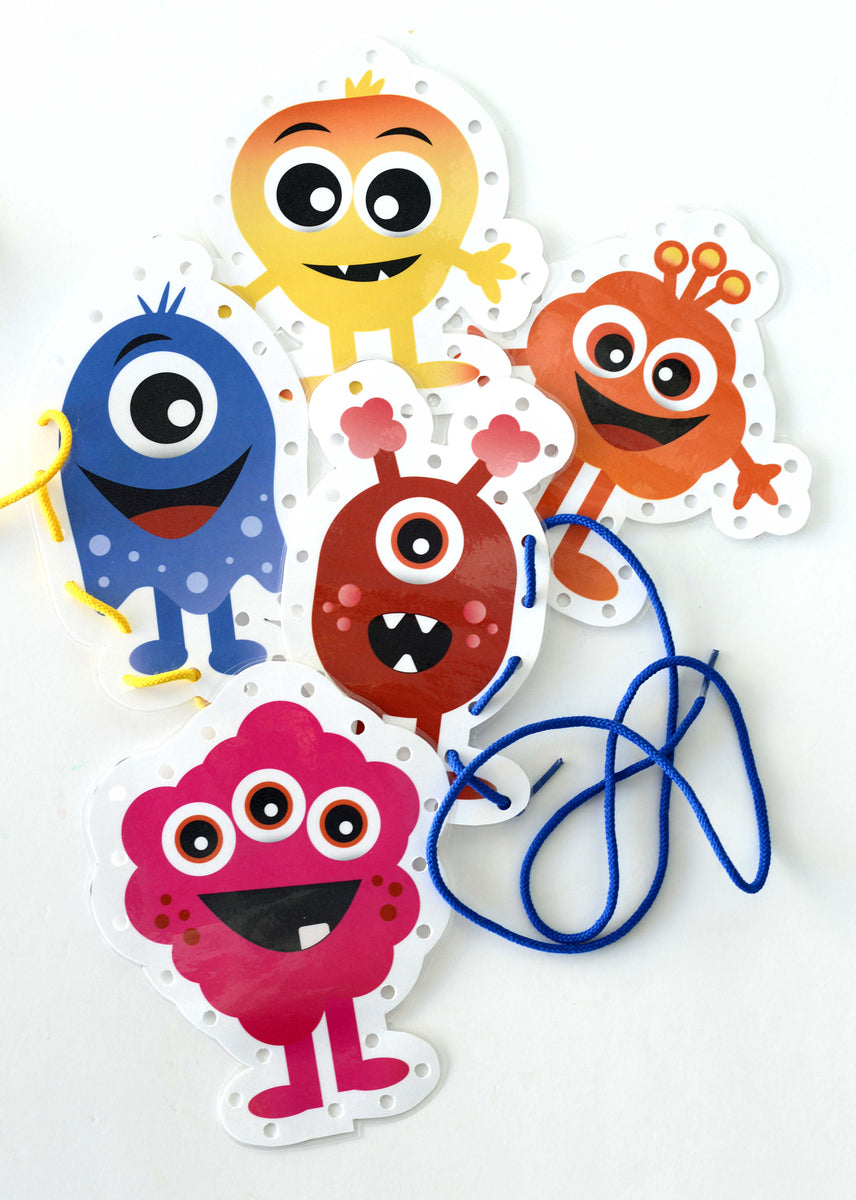 Monster Sewing/Lacing Printable Cards – Ministering Printables