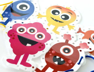 Monster Sewing/Lacing Printable Cards – Ministering Printables