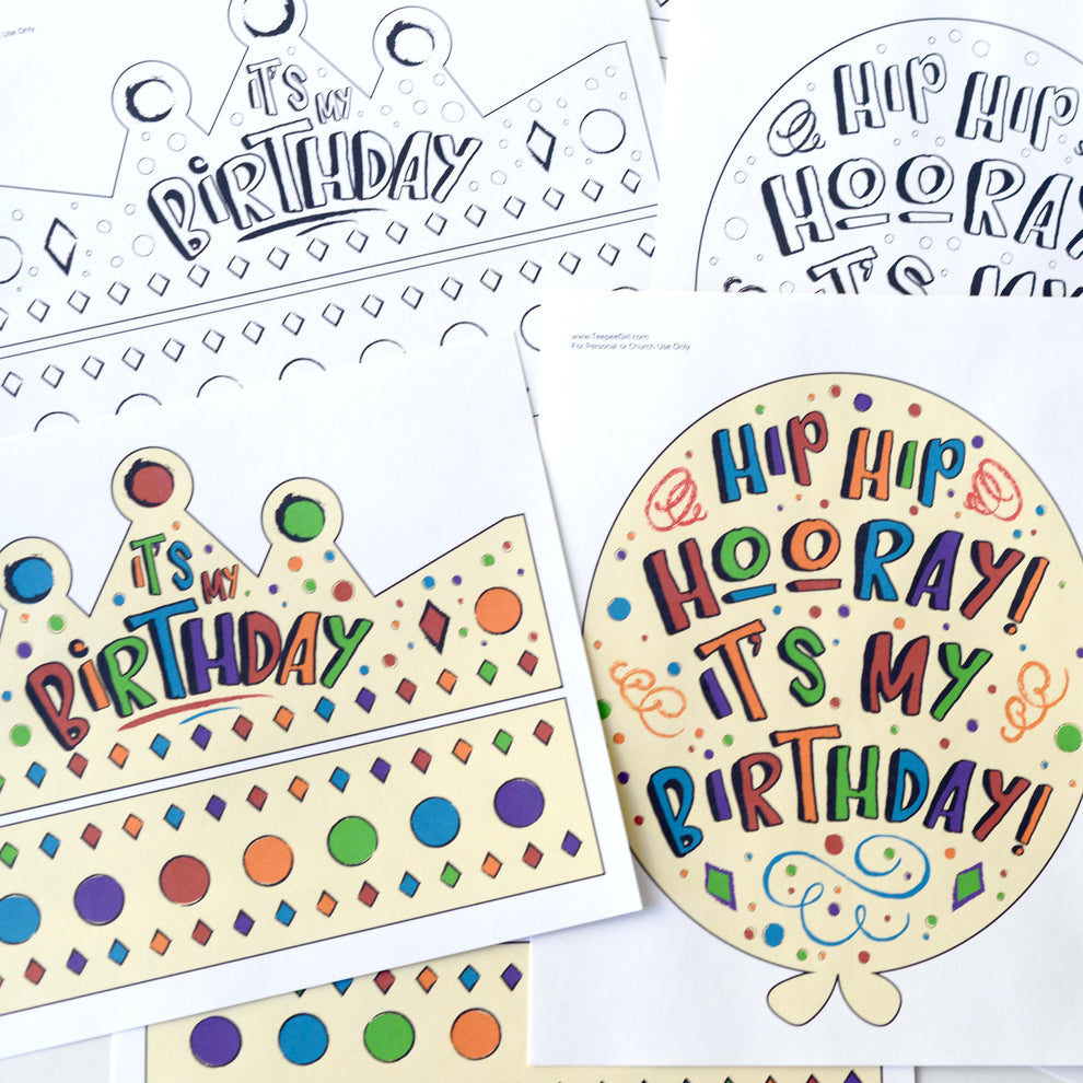 Birthday Crown and Balloon Printable Kit – Ministering Printables