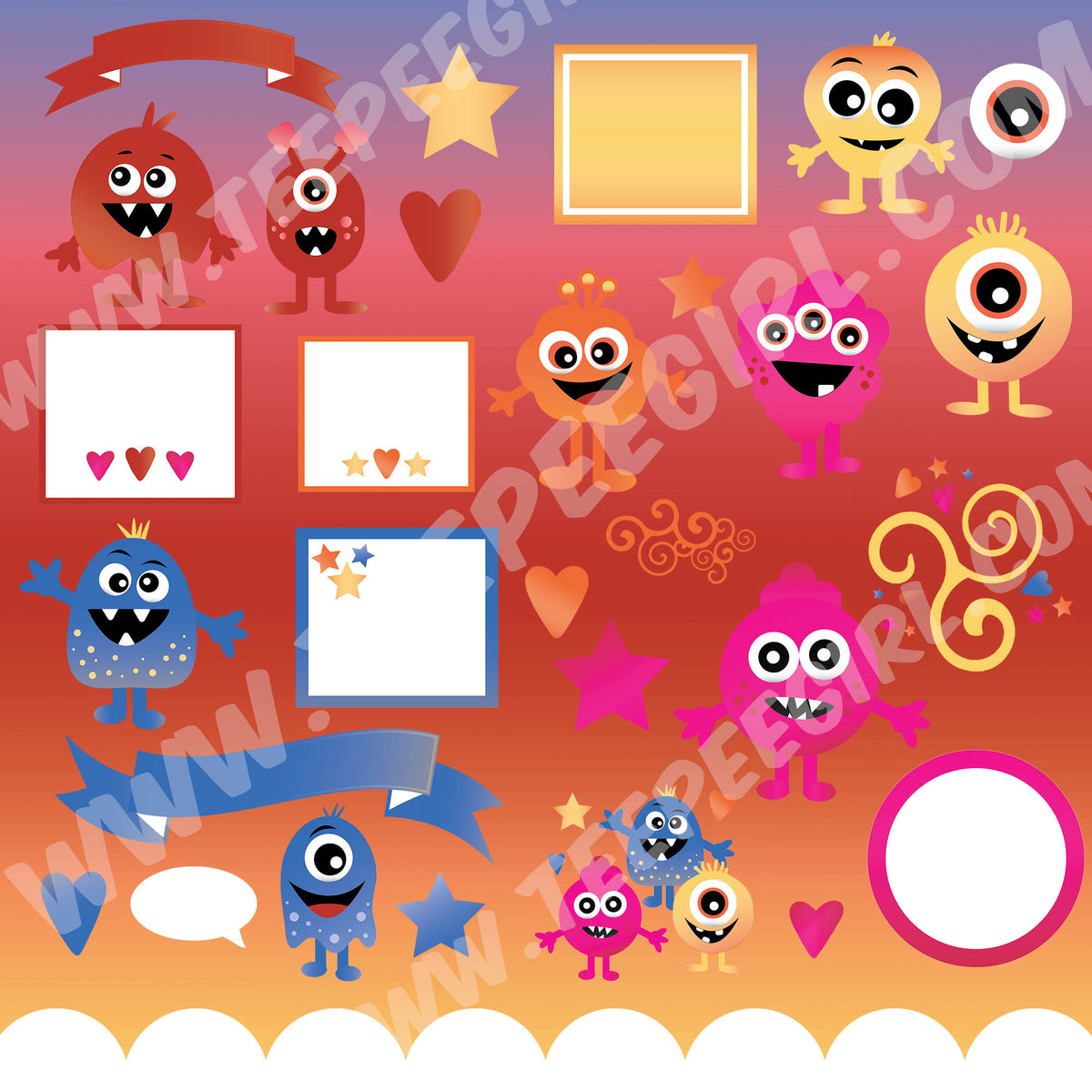 Monster Clip Art | Commercial Use Okay Graphics – Ministering Printables