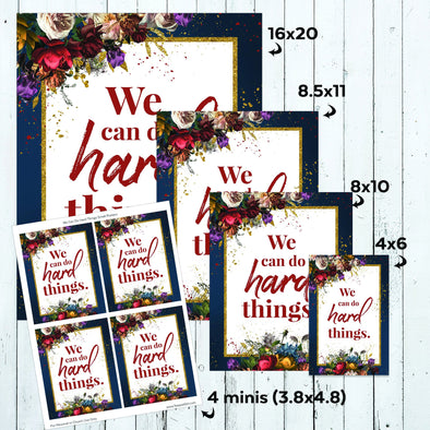 We Can Do Hard Things Inspirational Poster Printable {Blue ...