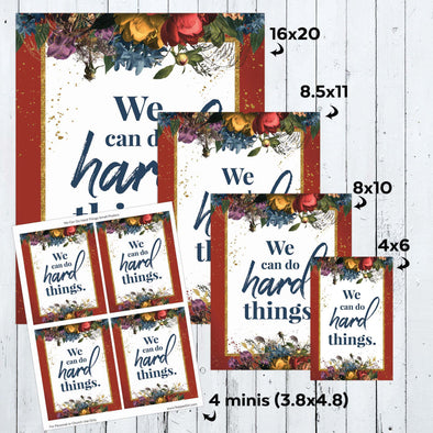 We Can Do Hard Things Inspirational Poster Printable {Red ...
