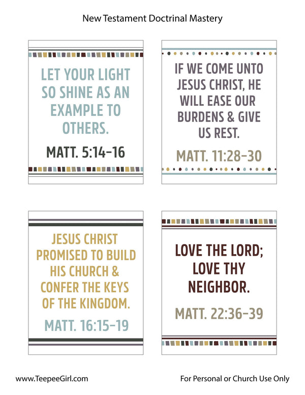 New Testament Seminary Doctrinal Mastery Posters | LDS Seminary Doctri ...