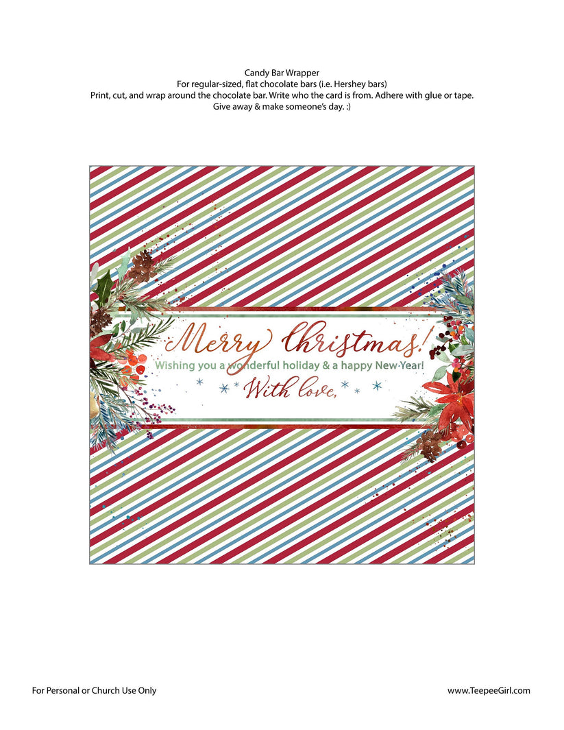 Christmas Chocolate Candy Bar Wrapper – Ministering Printables