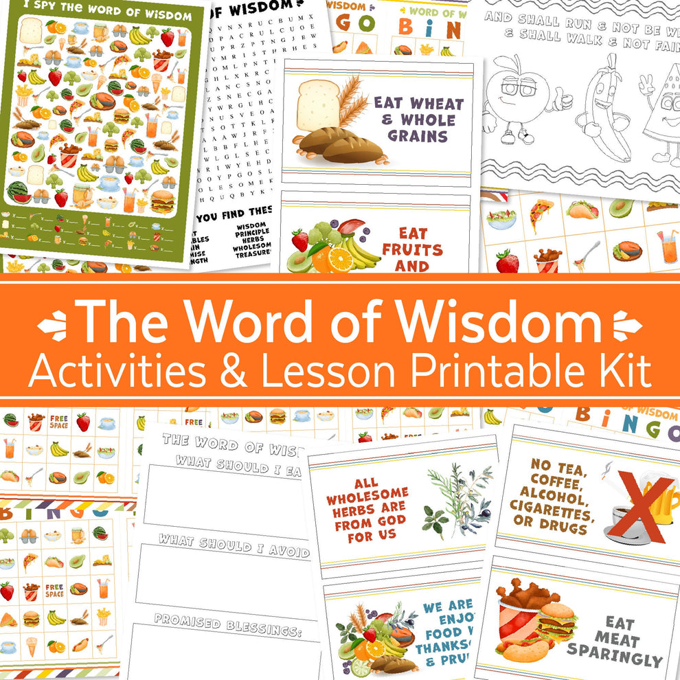 The Word of Wisdom Activities & Lesson Printable Kit – Ministering ...
