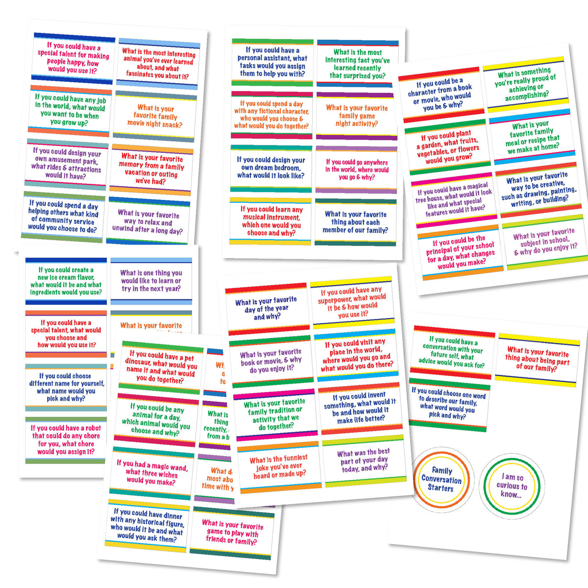 Family Conversation Starter Cards – Ministering Printables