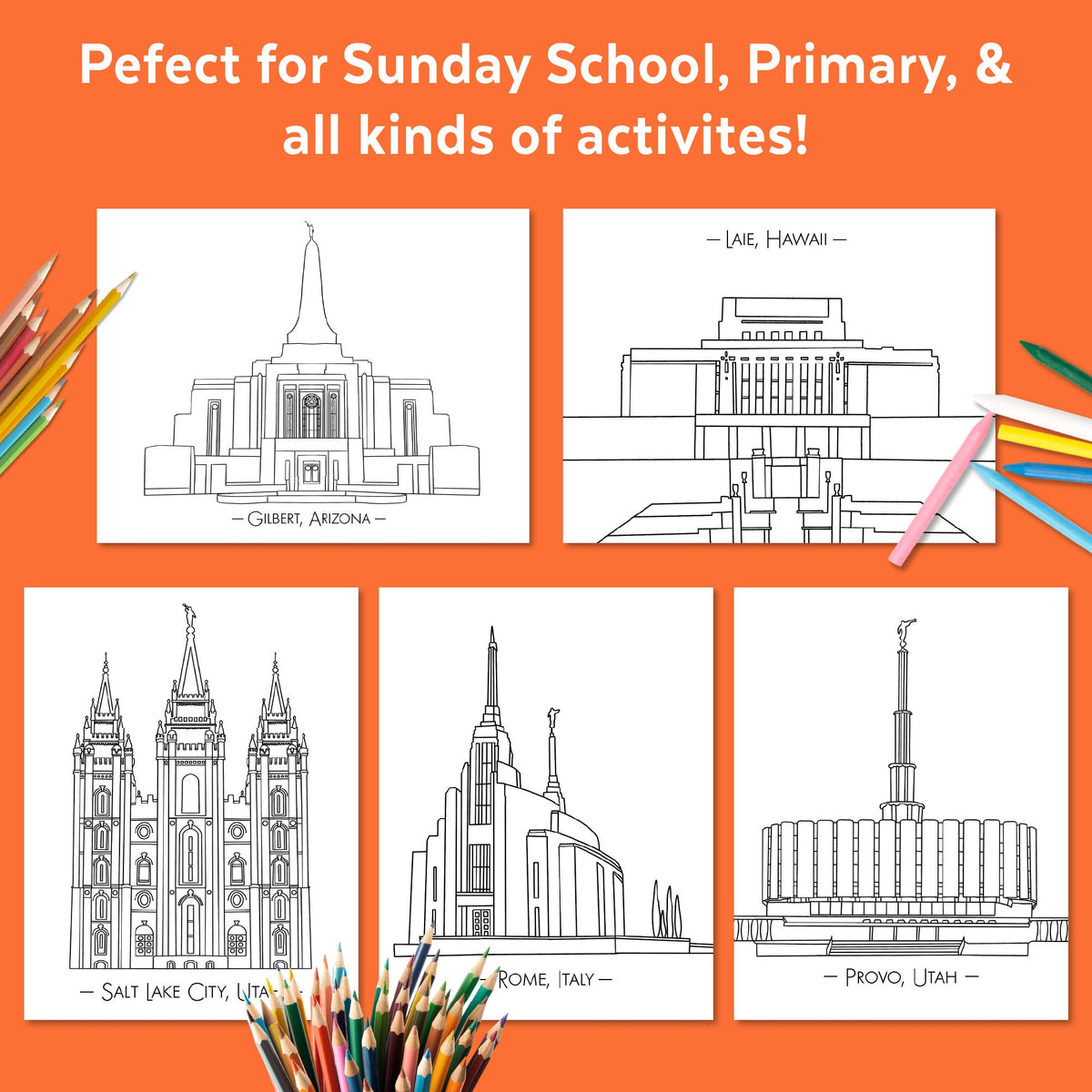 Temple Coloring Pages Kit – Ministering Printables