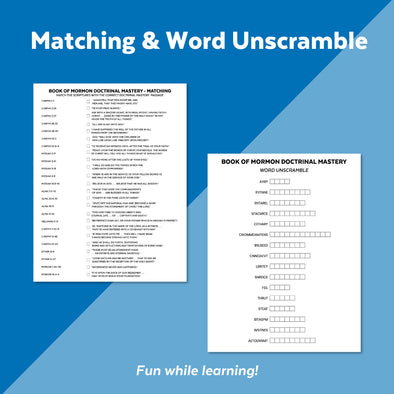 LDS Seminary Doctrinal Mastery Games and Puzzles for Book of Mormon ...