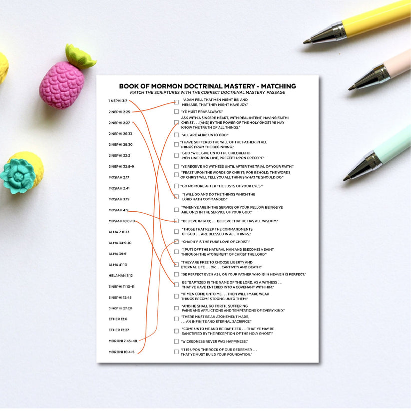 LDS Seminary Doctrinal Mastery Games and Puzzles for Book of Mormon ...