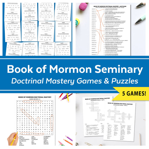 LDS Seminary Doctrinal Mastery Games and Puzzles for Book of Mormon ...