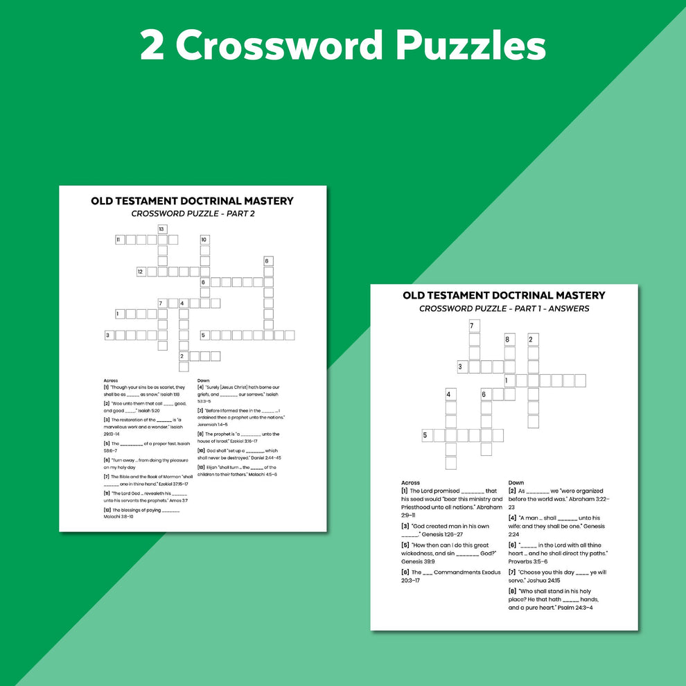 LDS Seminary Doctrinal Mastery Games and Puzzles for Old Testament ...