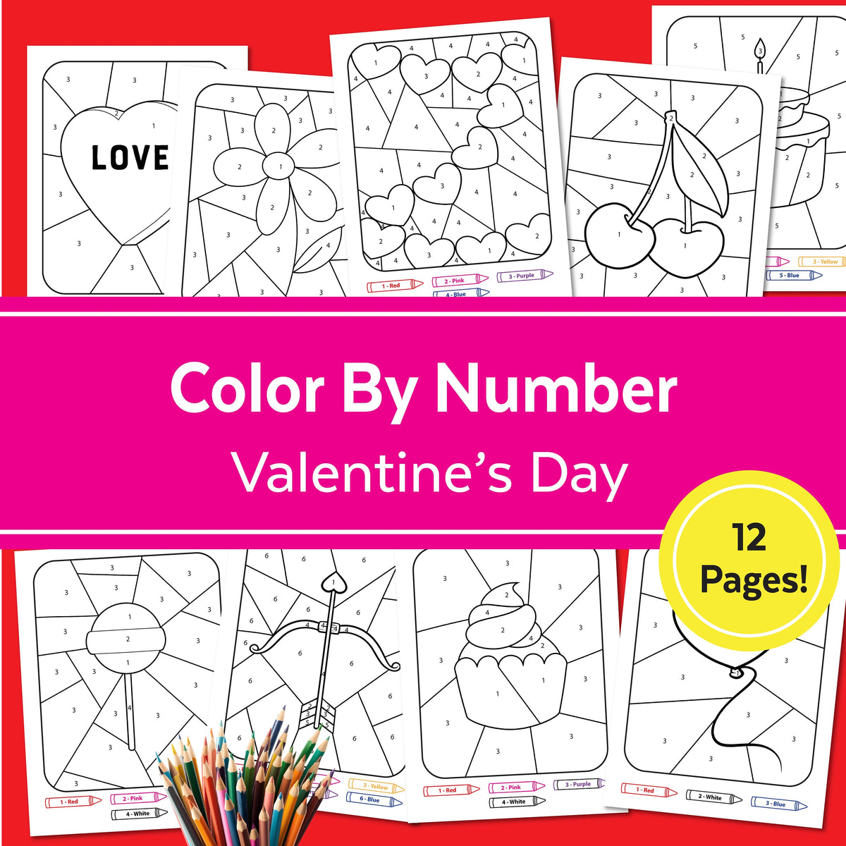 Valentines Day Color By Number for kids 2-8 – Ministering Printables