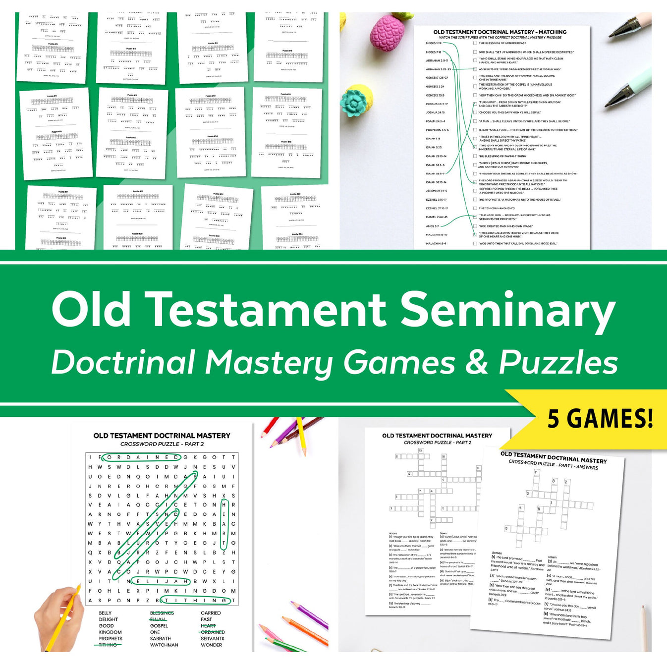 LDS Seminary Doctrinal Mastery Games and Puzzles for Old Testament ...
